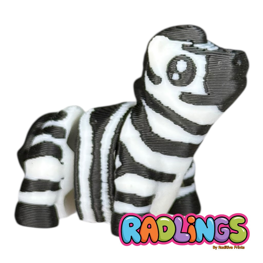 3D Printed Mini Zebra Fidget – Raditive Prints